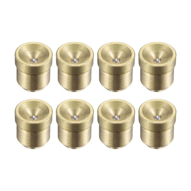 sourcing map Brass Push Button Flange Grease Oil Cup 10mm Ball Oiler ...
