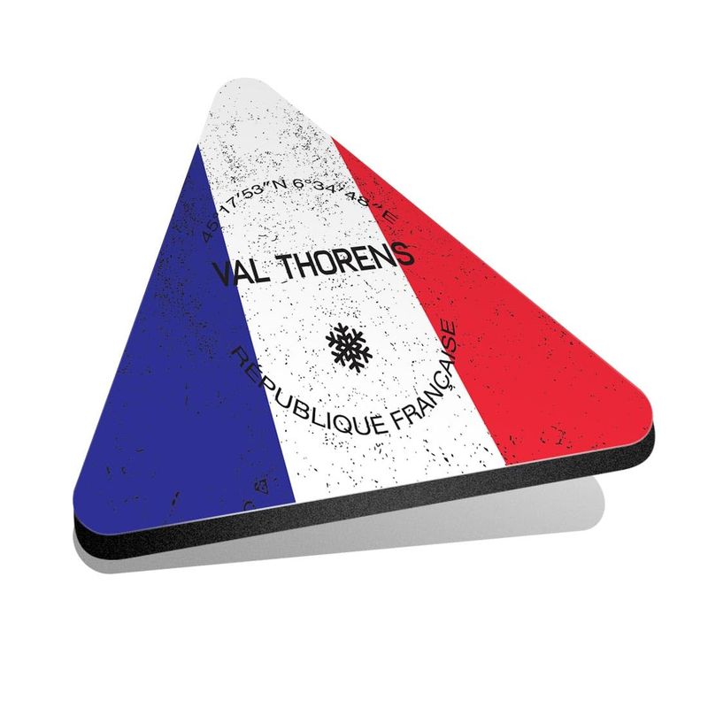1x Triangle MDF Magnet 6cm - Val Thorens France Flag Circle - Fridge ...