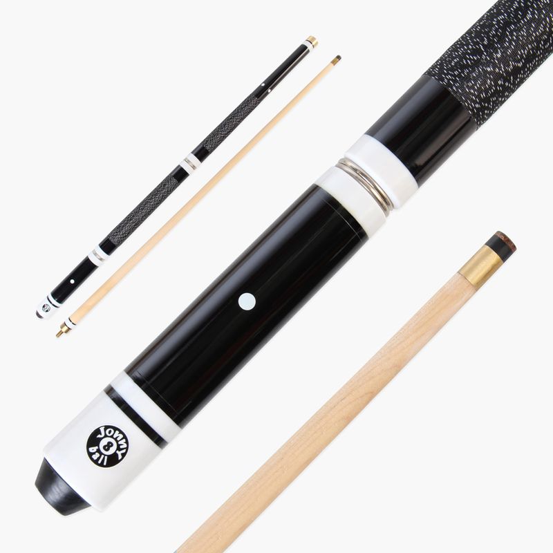Jonny 8 Ball Hardwood 4 Piece Adjustable Snooker Pool Cue & 4 x 11mm ...