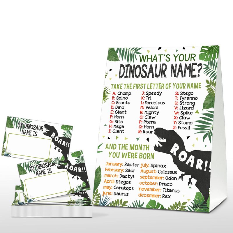 What's Your Dinosaur Name Game - Safari Jungle Birthday Party Games for ...