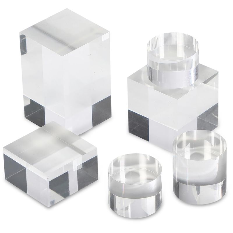SALUDABLE Acrylic Display Stand Block Pedestal Exhibition Stand ...