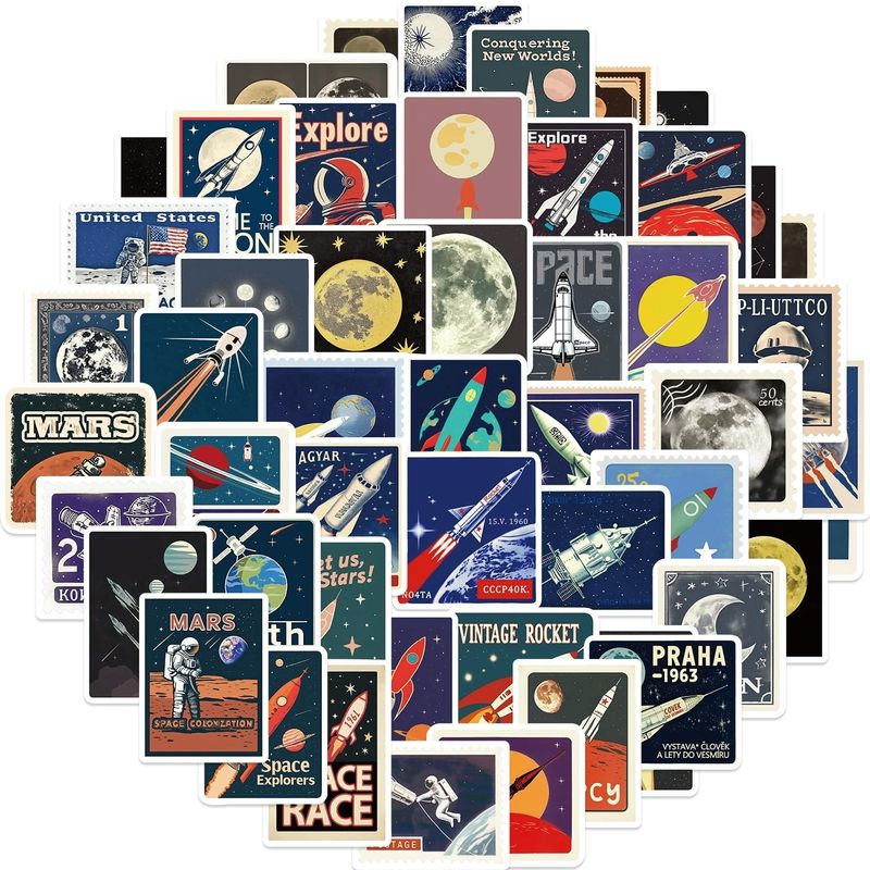 Pack of 50 Astronaut Space Explorer Sticker Pack NASA Sticker Set ...