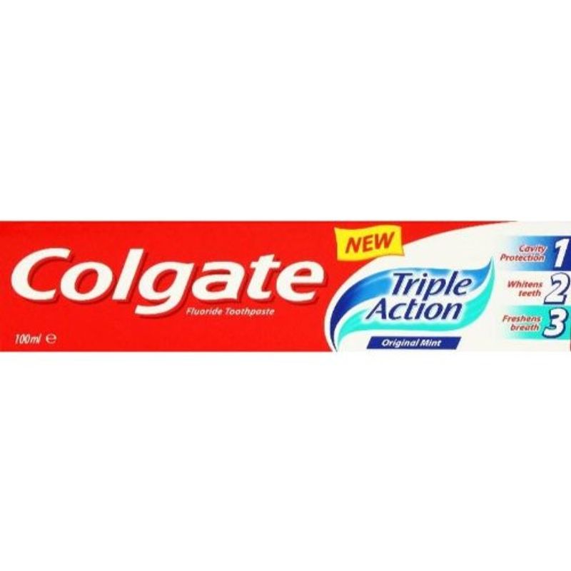 Colgate Triple Action Fluoride Toothpaste Original Mint 100Ml - Pack Of ...