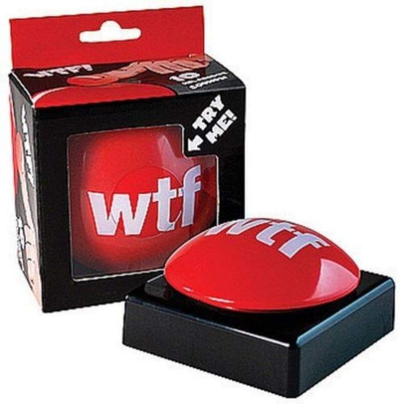 Funny WTF What The F%k Red Slam Button - Joke Gag Gift Prank Novelty ...