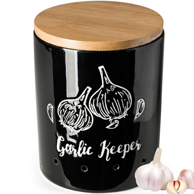 LYEOBOH Garlic Keeper, Garlic Storage, Garlic Holder, Ceramic Garlic ...