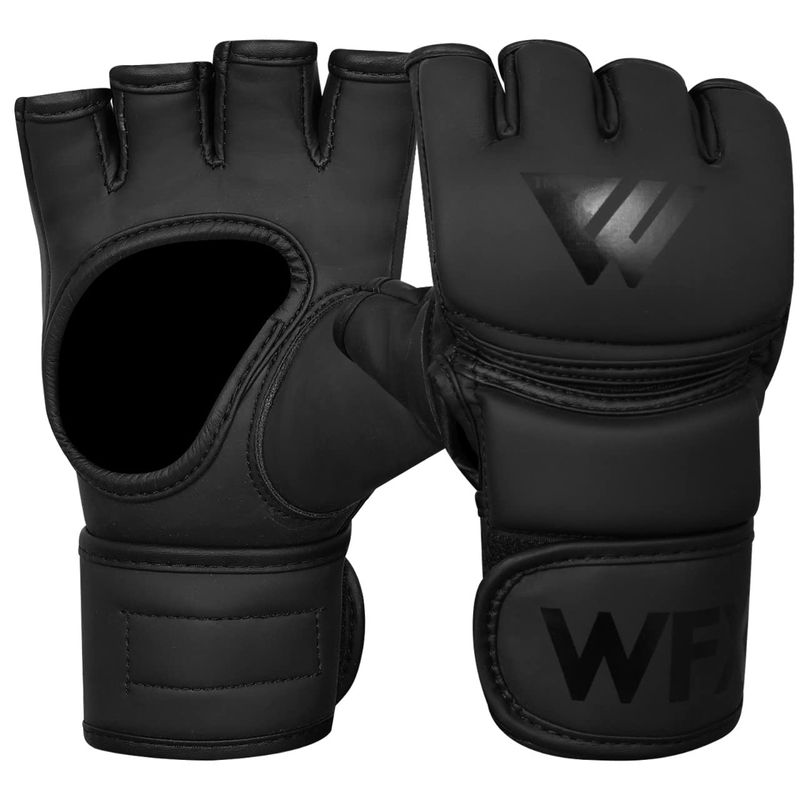 MMA Boxing Gloves Open Palm Padded Knuckles Fist Wraps Martial Arts ...