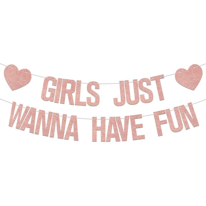 Girls Just Wanna Have Fun Banner, Engagement Wedding Bachelorette Party ...