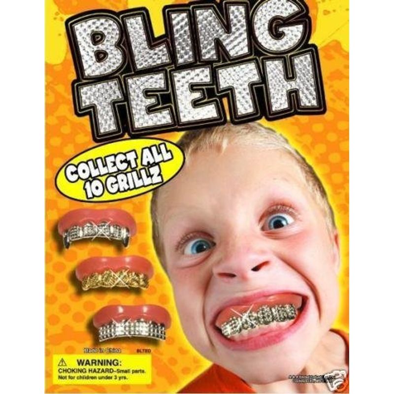 Fun Bling Bling Grillz - Set of 10 Gold and Silver Insert Grillz Fun ...