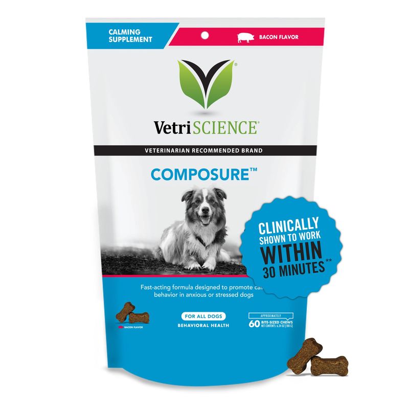 VETRISCIENCE Composure Calming Chews for Dogs - Clinically Proven Dog ...