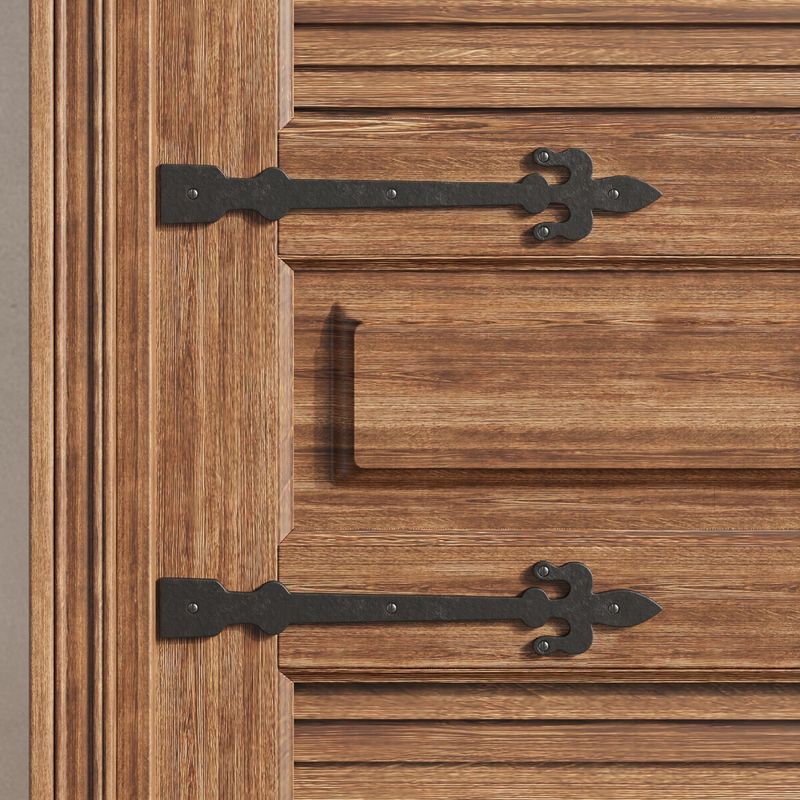 Renovators Supply Black Decorative Heavy Iron Door Strap Dummy Hinges ...