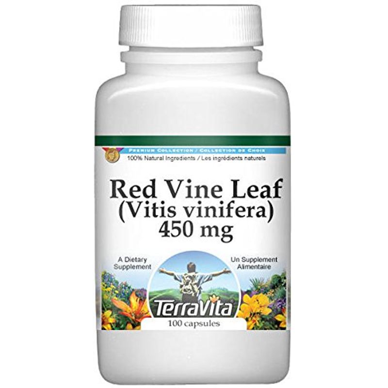 Red Vine Leaf (Vitis vinifera) - 450 mg (100 Capsules, ZIN: 511411 ...