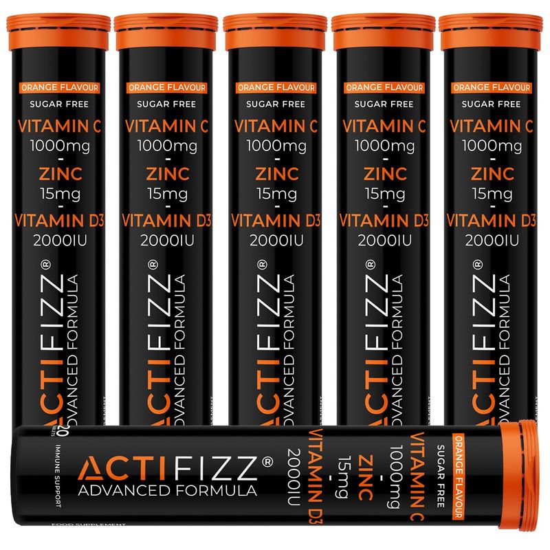 6X ActiFizz Advanced Vitamin C 1000mg, Zinc + Vitamin D3 | 20 ...
