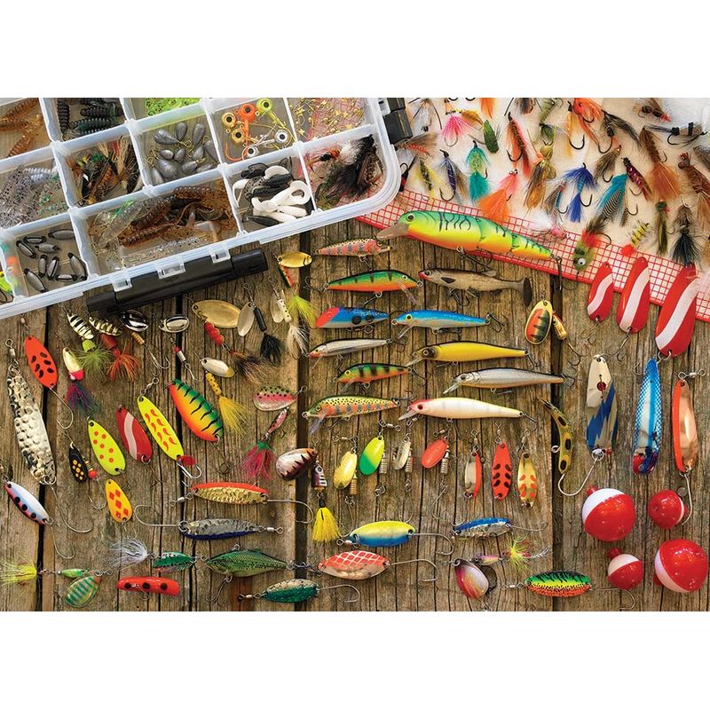 Cobble Hill 1000 Piece Puzzle - Fishing Lures - Sample Poster Included ...