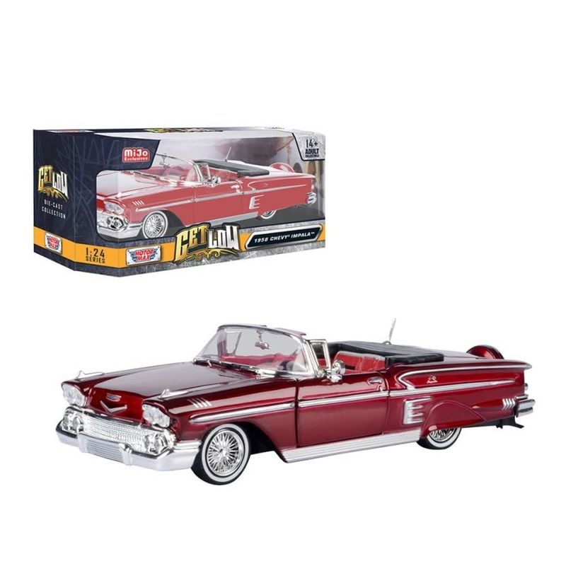 Motor Max 1958 Chevy Impala Convertible, Red 79025MRD - 1/24 Scale ...