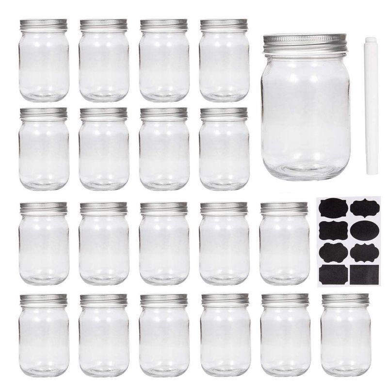 Accguan Mason Jars,Glass Jars With Lids 12 oz,Canning Jars For Pickles ...