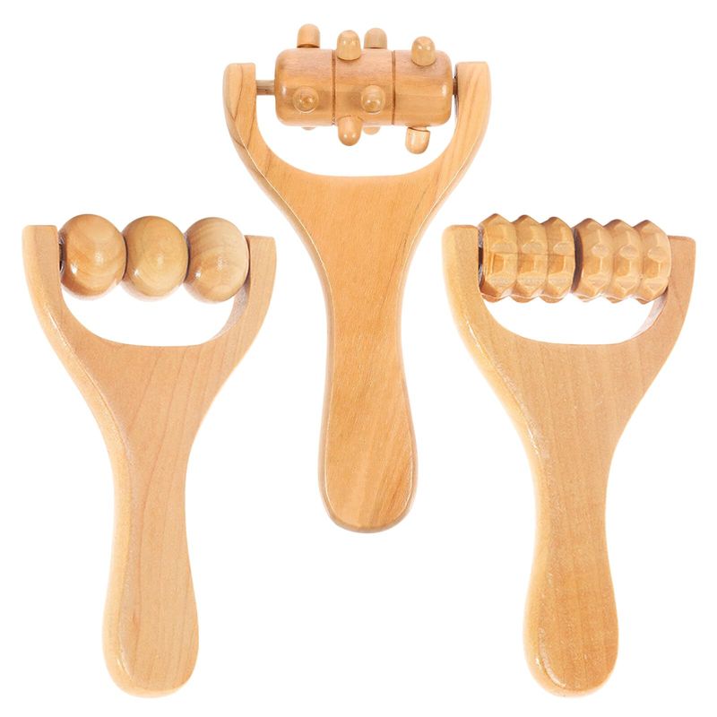 Jadin Massage Roller, Muscle Roller, 3Pcs Wooden Hand Massage Rollers ...