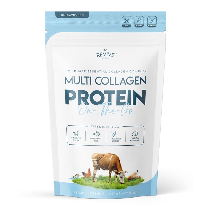 Multi Collagen Protein Powder (100g) - Types I, II, III, V & X - Hydrolyzed Grass Fed Bovine ...