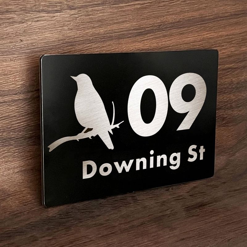 House Sign Plaque Laser Engraved Door Number Personalised Door Sign ...