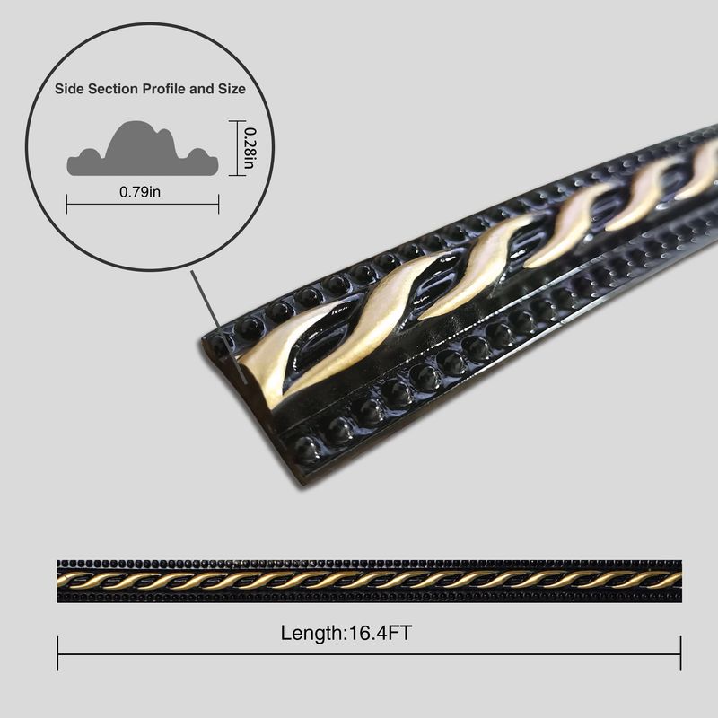 Colamo 16.4FT Gilded Black Peel and Stick Trim Caulk Strip,Flexible ...
