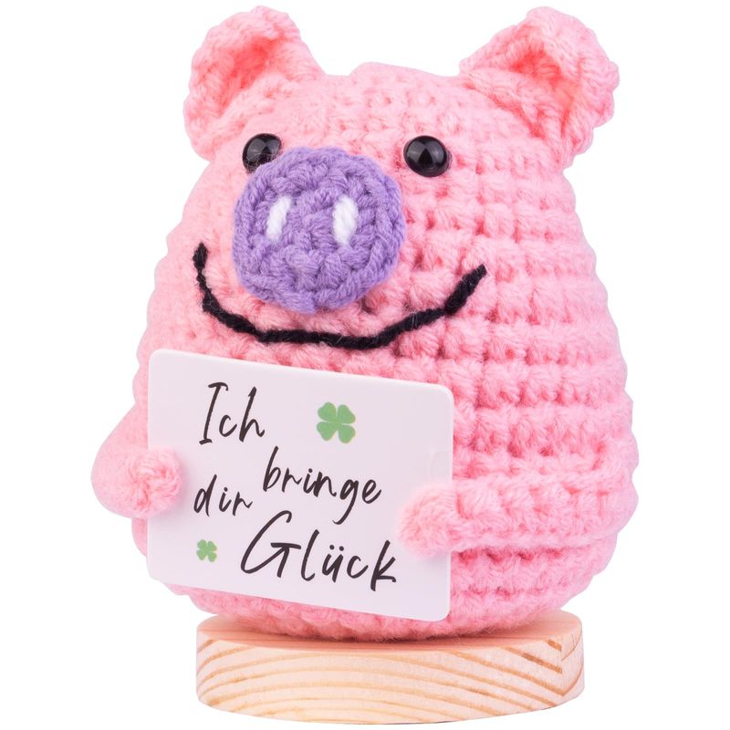 CoFuBcad Handcrafted Emotional Support Pig Gift, Cute Crochet Pig ...