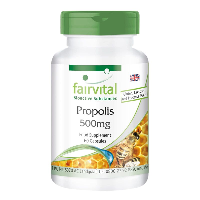 Fairvital | Bee Propolis Extract 500mg - 60 Capsules - standardised to ...