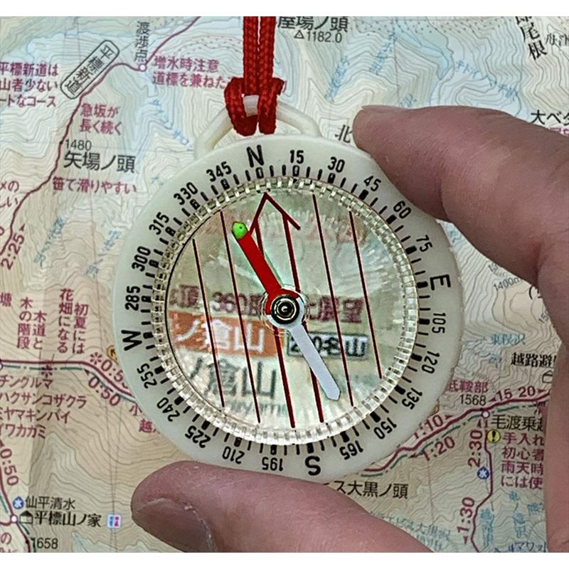 YCM 13366 Outdoor Map Compass No.888N Glow in the Dark with Strap ...