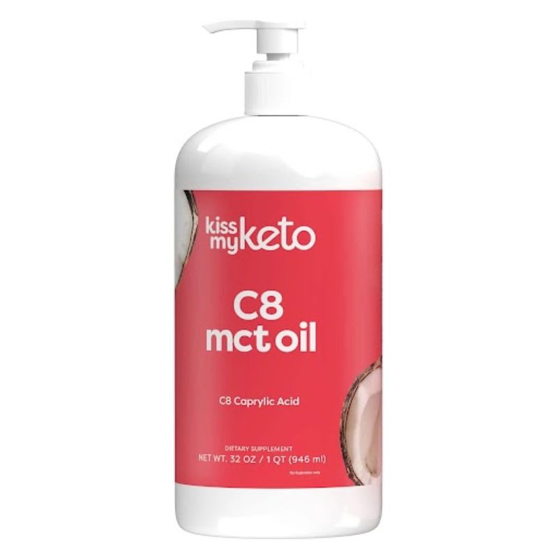 Kiss My Keto MCT Oil C8 – 32 oz Pure C8 MCT Oil Keto Fuel – Pure MCT Oil Bottle with Pump – High ...