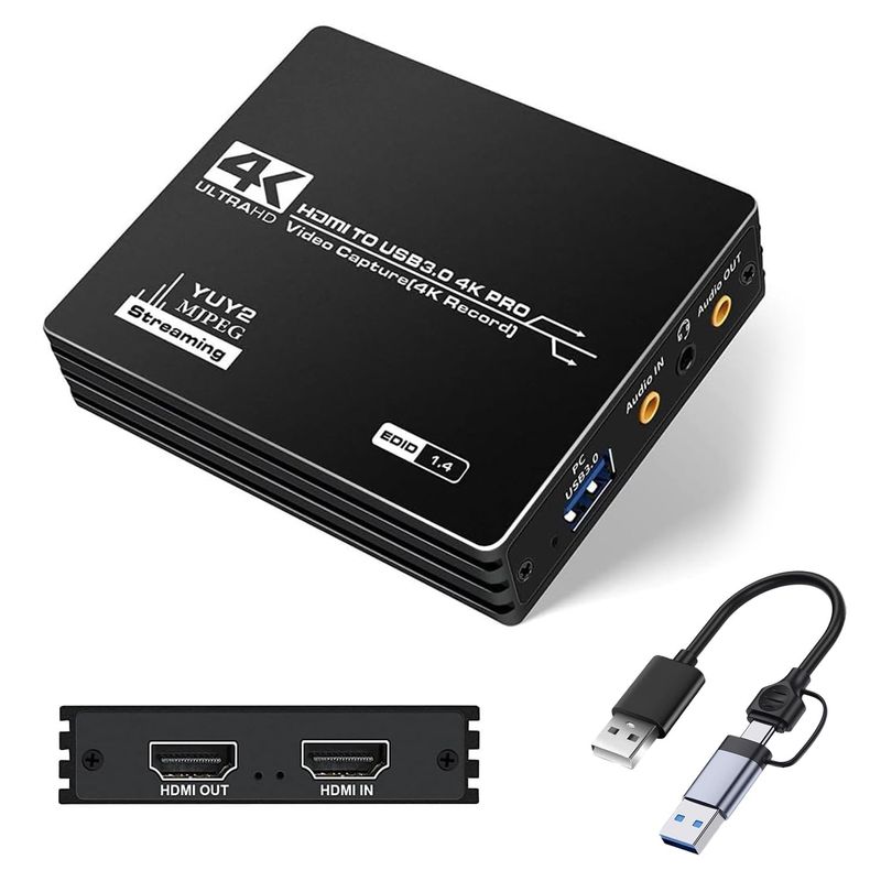 C.CURTING 4K@60Hz HDMI Capture Board, Capture Unit Supports 4K ...