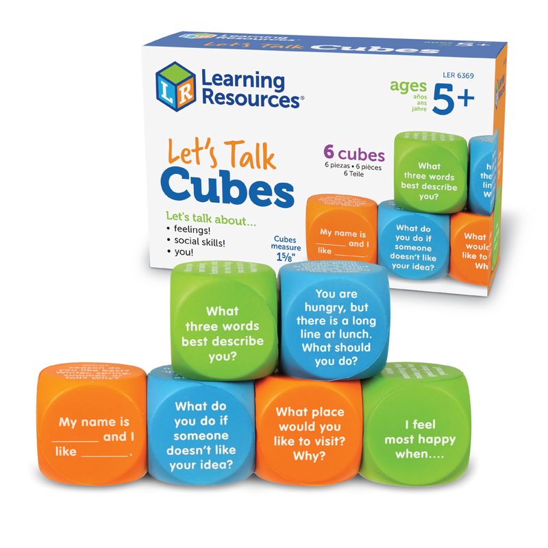 Learning Resources Let's Talk! Cubes, 6 Cubes with 36 Prompts, Ages 5 ...
