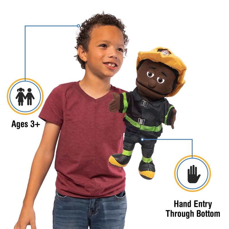 14" Fireman, Black Male, Hand Puppet - Online Marketplace - EveryMarket