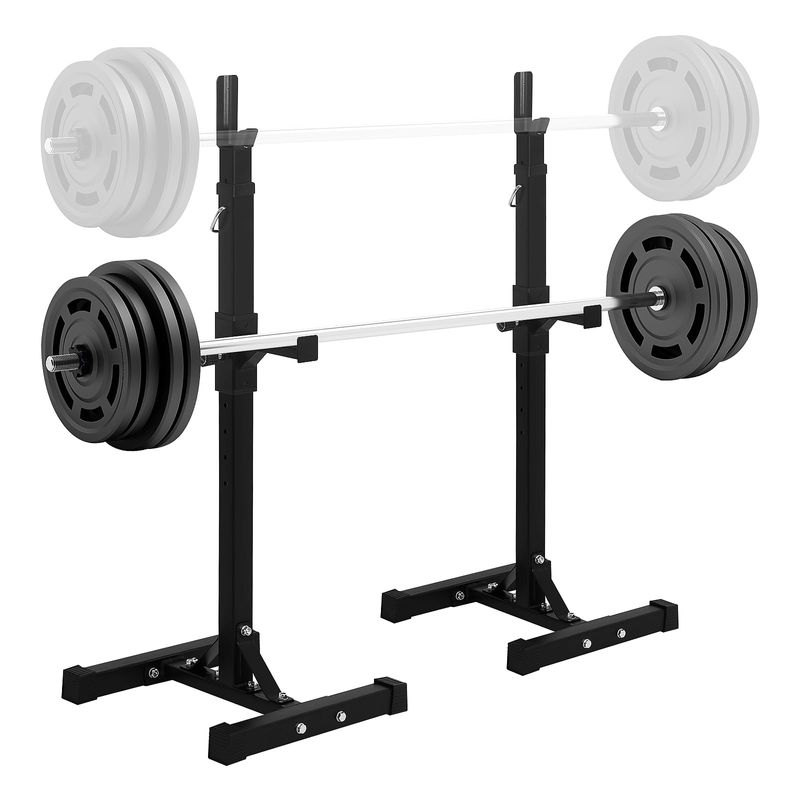 BLKMTY Barbell Racks Adjustable Squat Rack Stand 550 Lbs Max Load ...