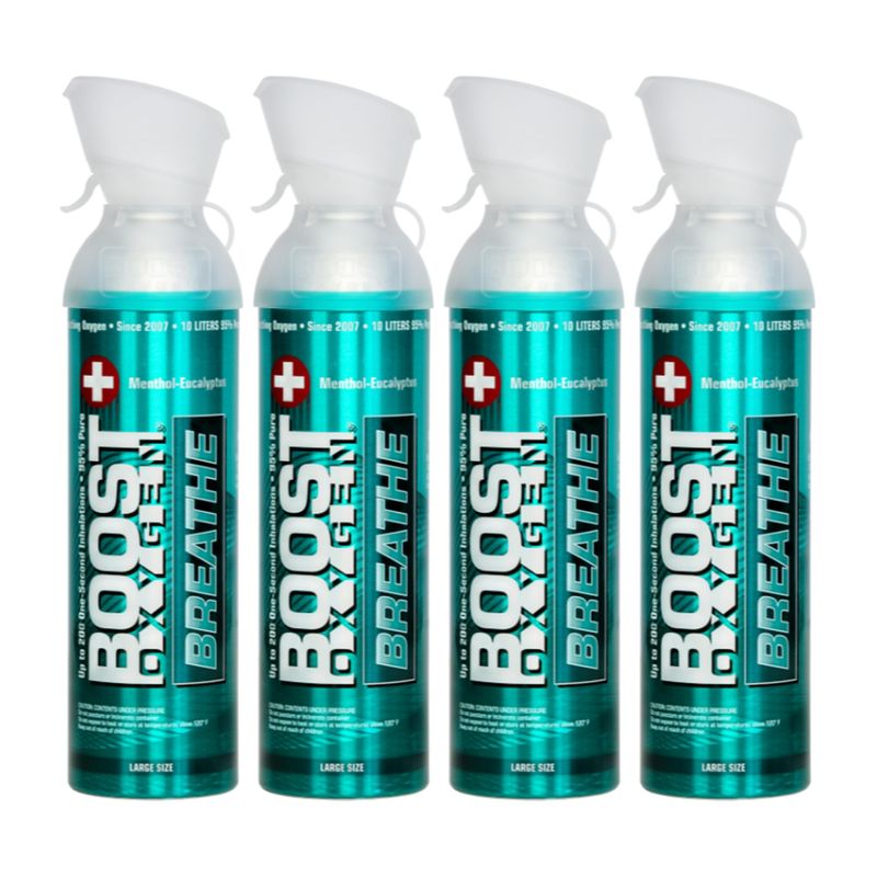 BOOST OXYGEN Supplement, 10 Liter Canister, Menthol-Eucalyptus, 4-Pack ...
