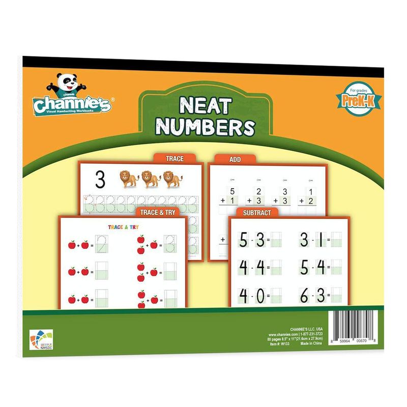 Channie’s Neat Numbers Workbook, Visual Pre K - Kindergarten Math ...