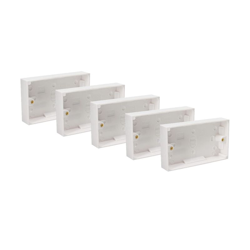 Axiom Surface Mounted Back Box 25mm Wall Pattress Double 2 Gang ...
