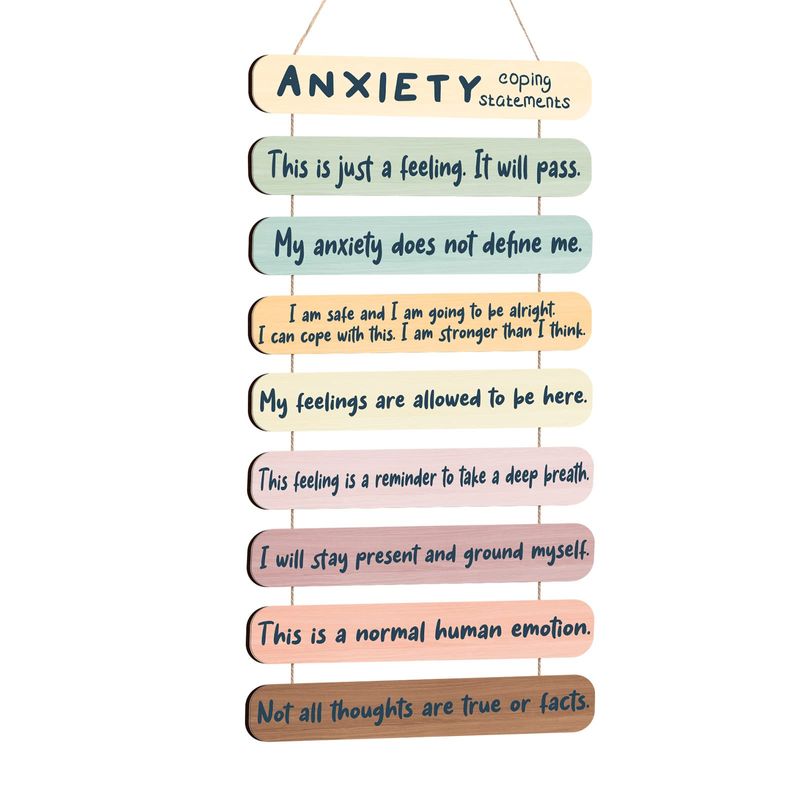 Yookeer Mental Health Reminders Wall Decors Anxiety Coping Statements ...