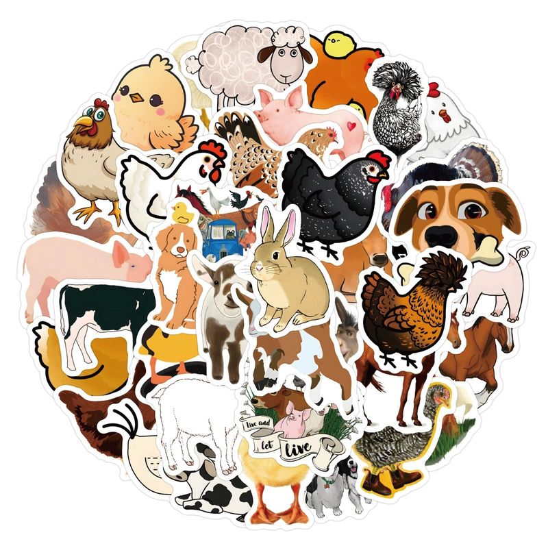 100 PCS Stickers for Farm,Farm Animal Stickers,Teens Boys and Girls ...