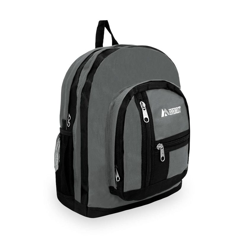 Everest 5045 Double Main Compartment Backpack, Dark Gray, One Size ...