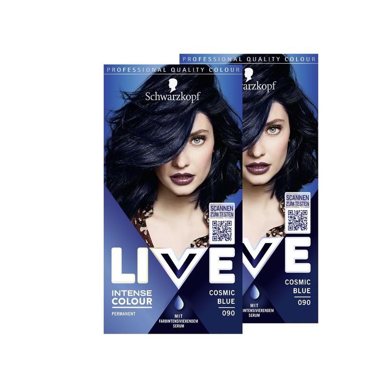 Schwarzkopf LIVE Intense Colour Hair Colour 90 Cosmic Blue (2 x 142 ml ...