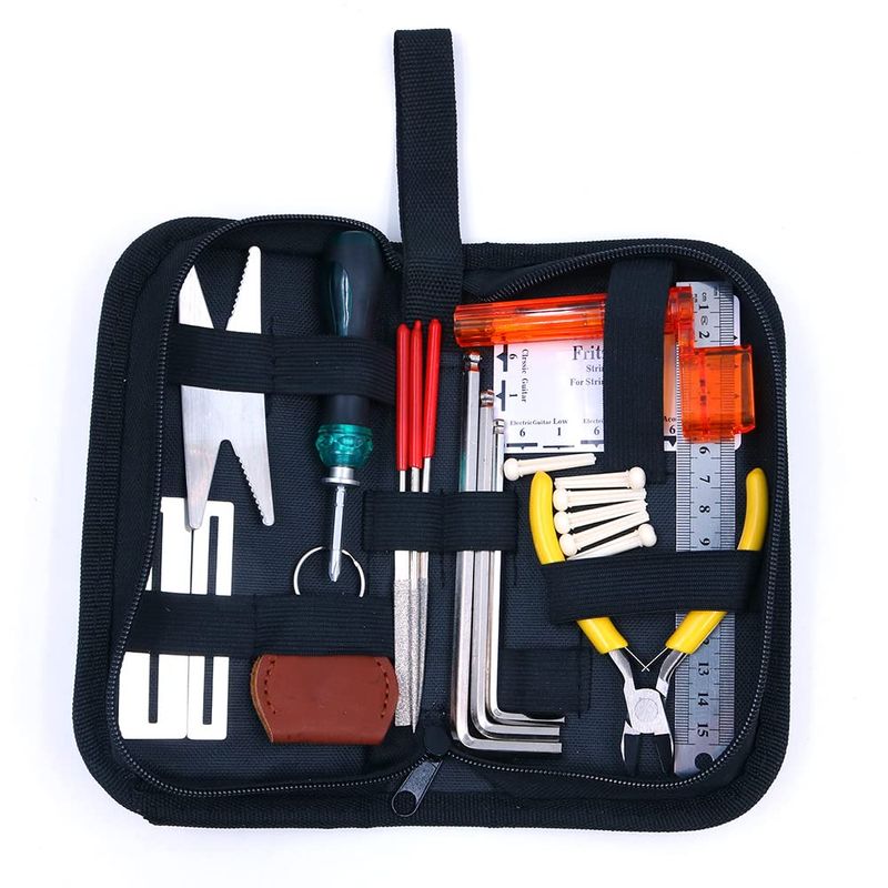 Alnicov Guitar Repairing Tool Kit,26Pcs Guitar Setup Set with Wire ...