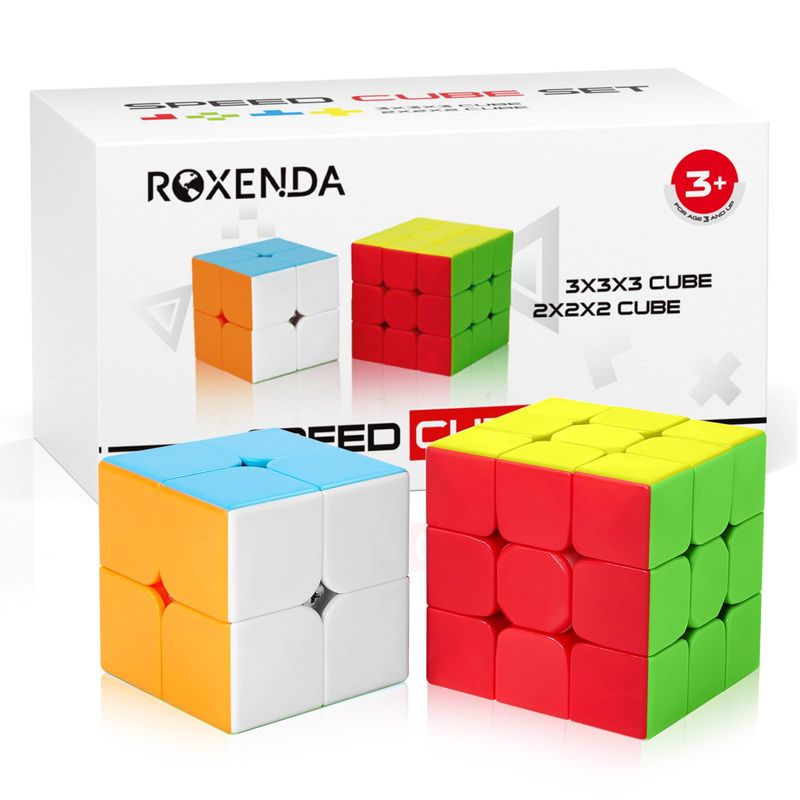 ROXENDA Speed Cube Set, 2X2 3X3 Speed Cube Stickerless Puzzle Cube with ...