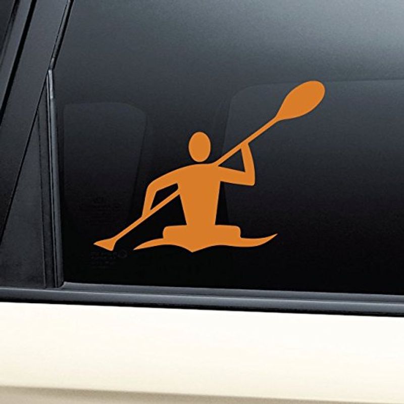 Kayak Kayaker Paddle Canoe Vinyl Decal Laptop Car Truck Bumper Window ...