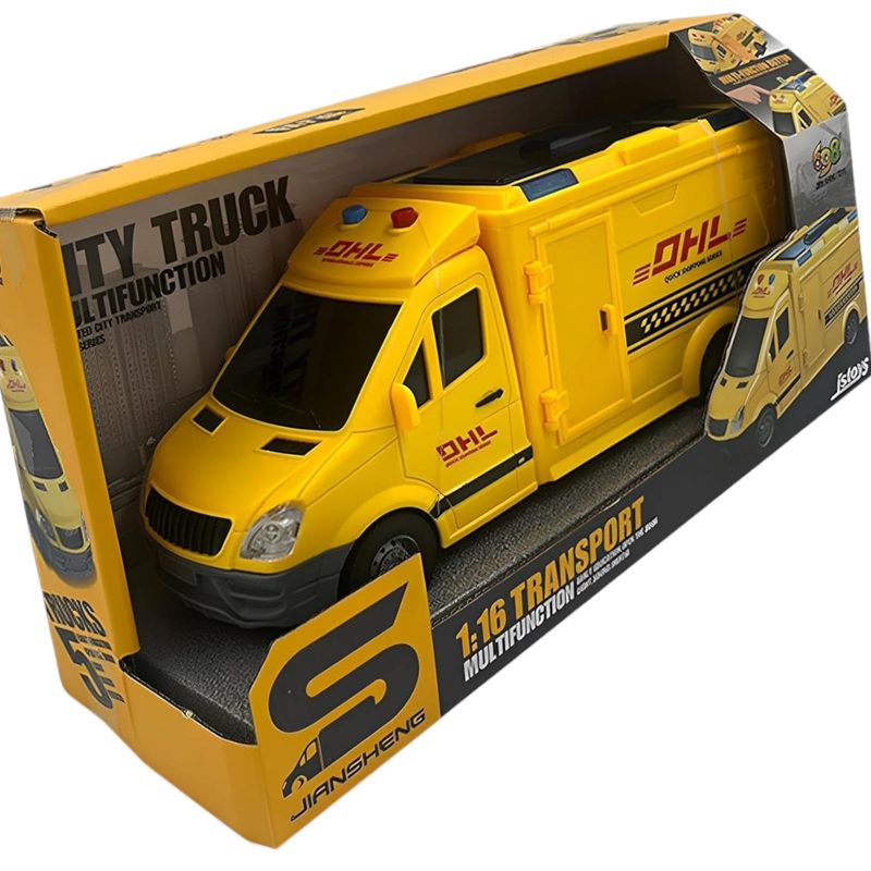 SGM Delivery Van Toy, 1:16 Scale Toy Car with Light and Sound, Friction ...