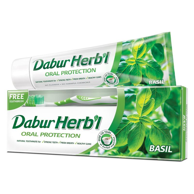 Dabur Herbal Basil Toothpaste, 150gm + Brush - Online Marketplace ...