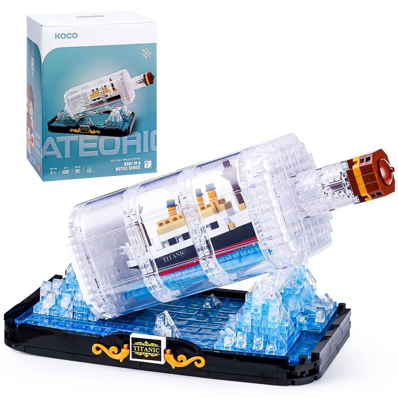 Vziimo Titanic Ship in a Bottle Micro Mini Building Set, Titanic Toys ...