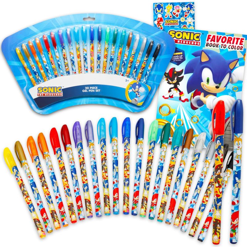 Sonic the Hedgehog Gel Pen Set - Bundle with 20 Gel Pens for Drawing ...