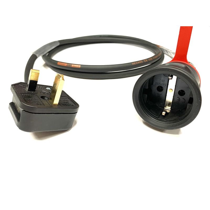 13Amp UK Plug to European Schuko 240Volt 2 Pin IP44 Socket Adaptor ...