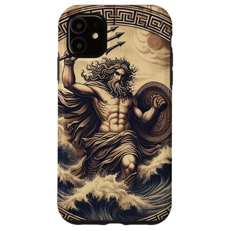 iPhone 11 Poseidon Greek God Ancient Greece Mythology Vintage Case ...
