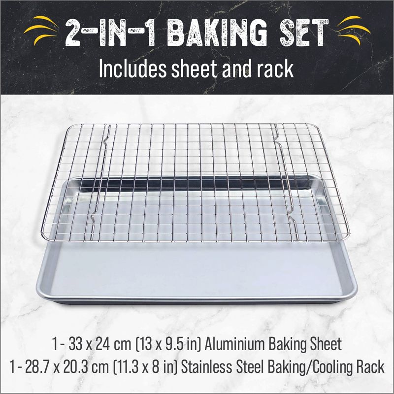 Checkered Chef Baking Sheets for Oven - Quarter Sheet Pan with ...