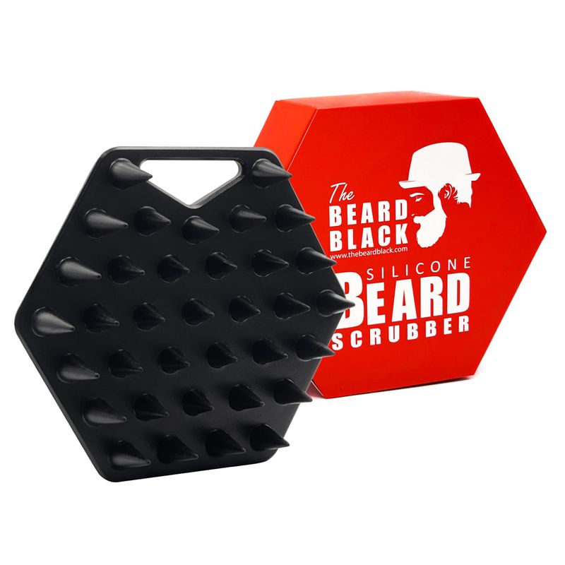 The BEARD BLACK Silicone Beard Scrubber, Facial Hair Exfoliator Brush ...