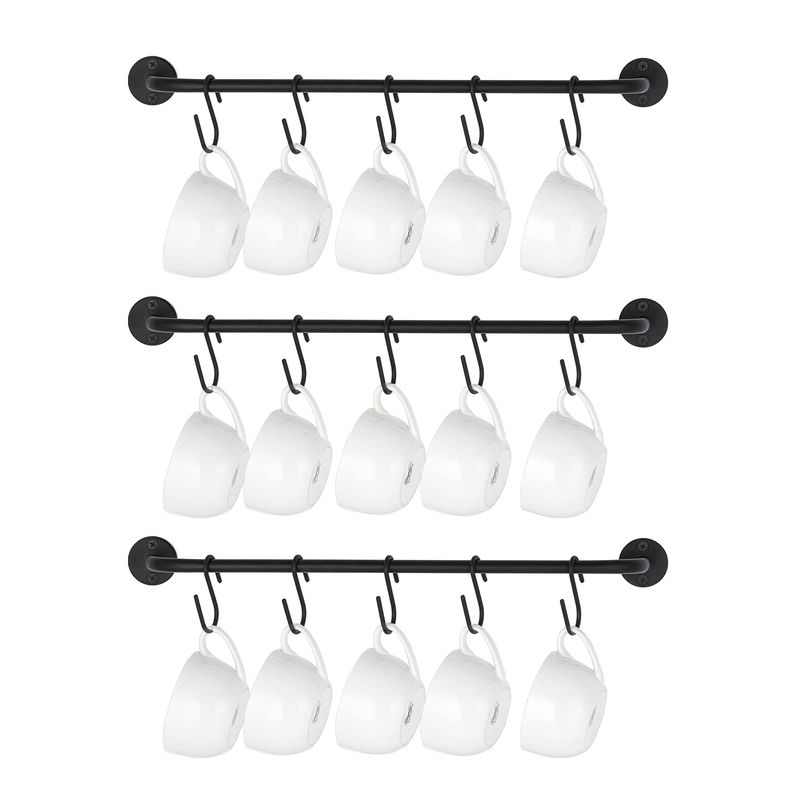 Mkono Mug Holder Wall Mounted Coffee Cup Rack Hanger Modern Metal Wall ...